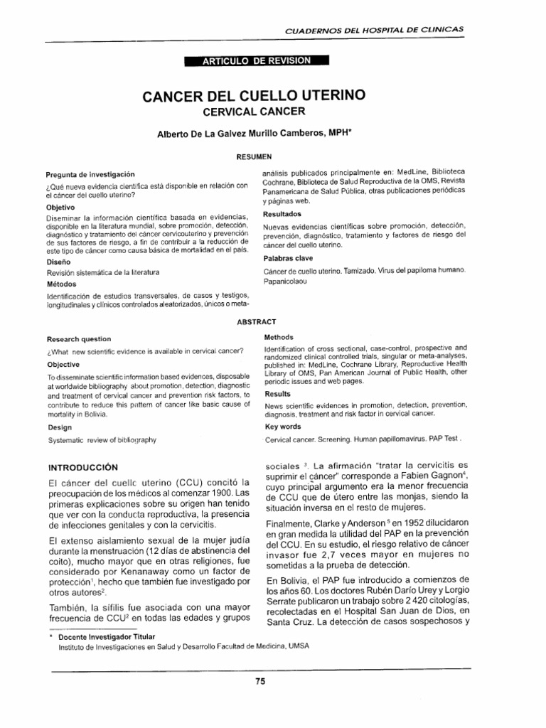 cancer de cuello uterino | PDF