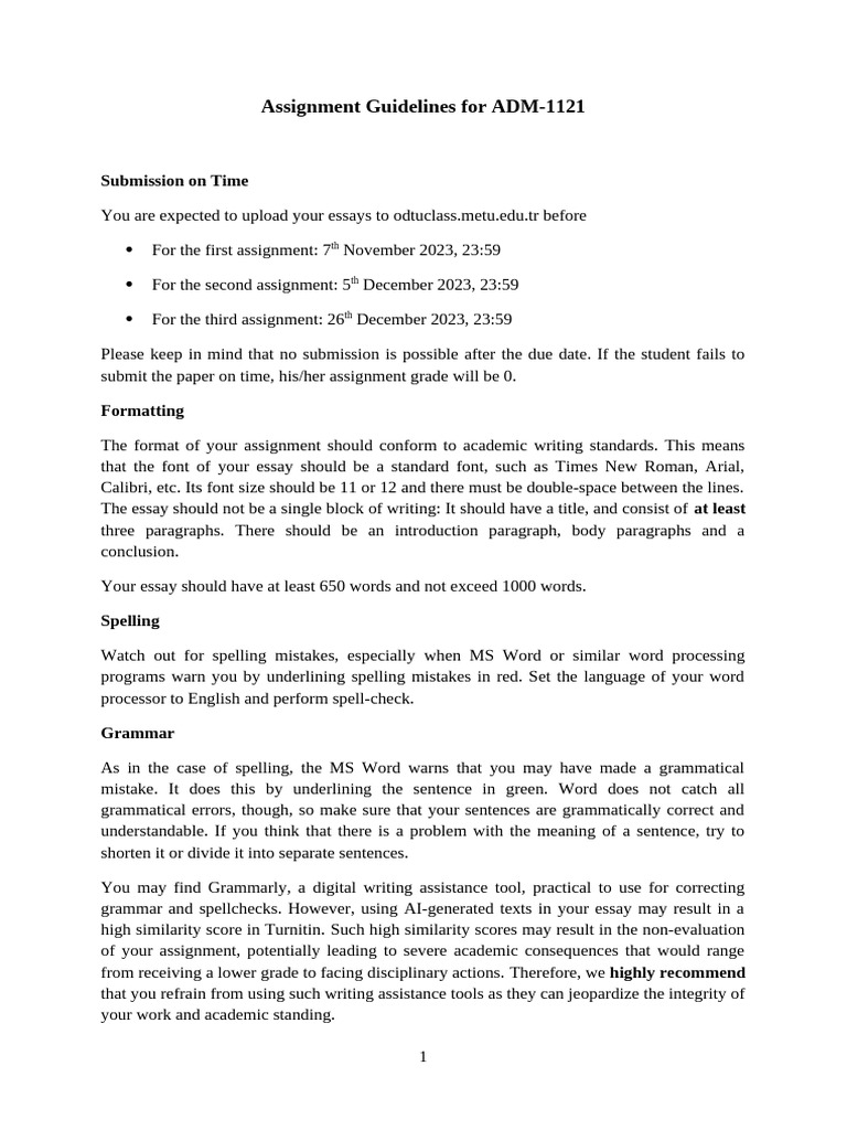 Assignment Guideline | PDF | Plagiarism | Essays