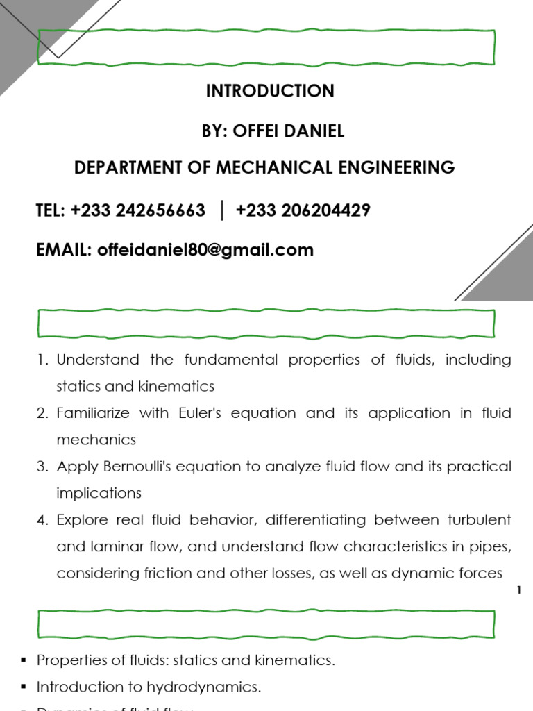 Fluid Mech 1 (Introduction) | PDF