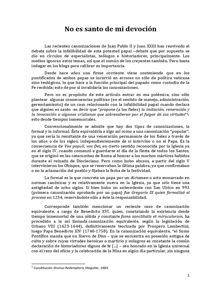 No Es Santo de Mi Devoción - Santa Filomena | PDF