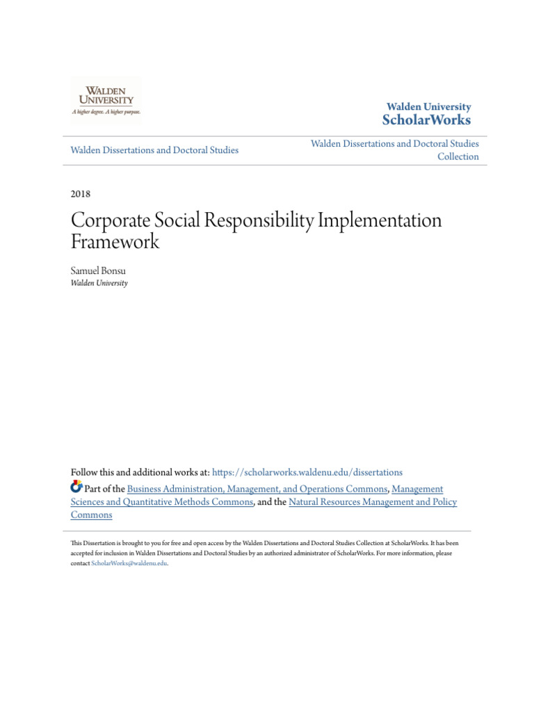Corporate Social Responsibility Implementation Framework | PDF ...
