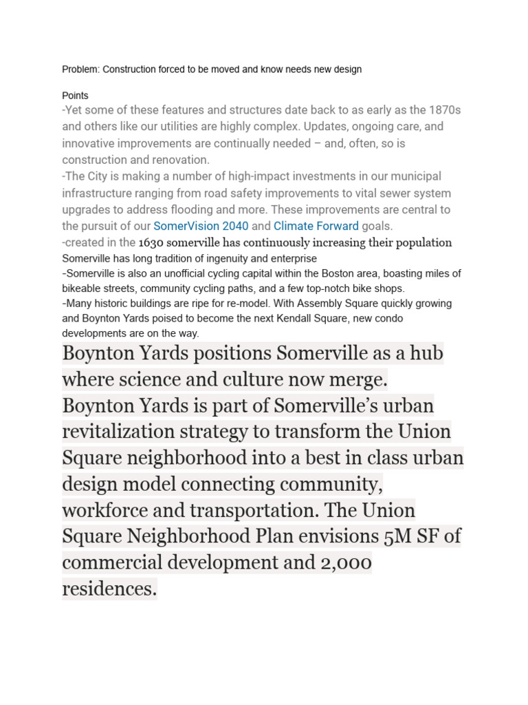 Problem_ Construction forced to be moved and know needs new design | PDF