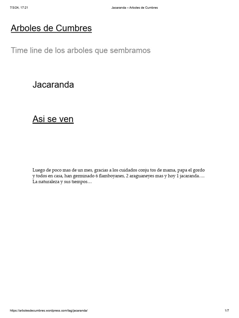 Jacaranda - Arboles de Cumbres | PDF
