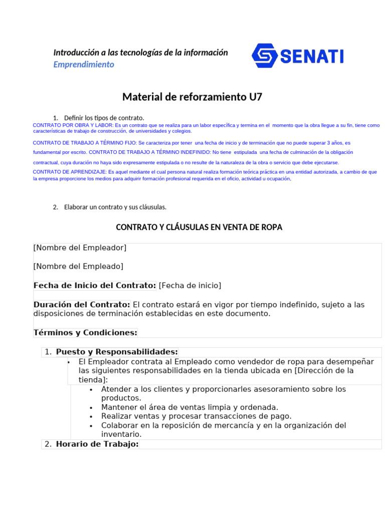 Material de Reforzamiento U7 CHUQUIMANGO | PDF