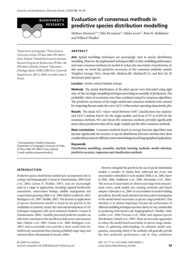 Marmion_et_al-2009-Evaluation of Consensus Methods in Predictive Species Distribution Modelling ...