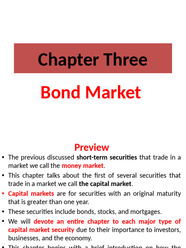Chapter Three Bond Market | PDF