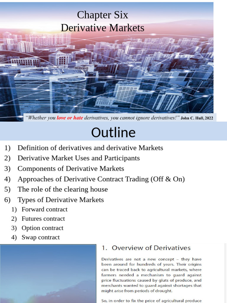 Chapter Six Derivative Markets | PDF | Derivative (Finance) | Hedge ...