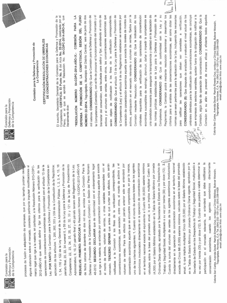 Resolucion Nuevos Umbrales PDF | PDF