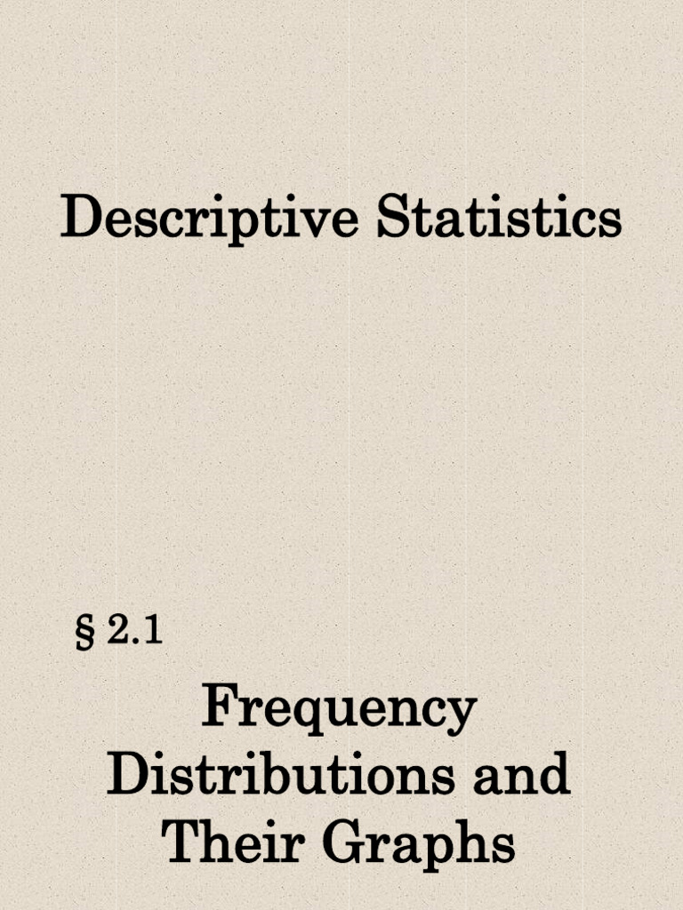 Descriptive Stats And Central Tendency Pdf