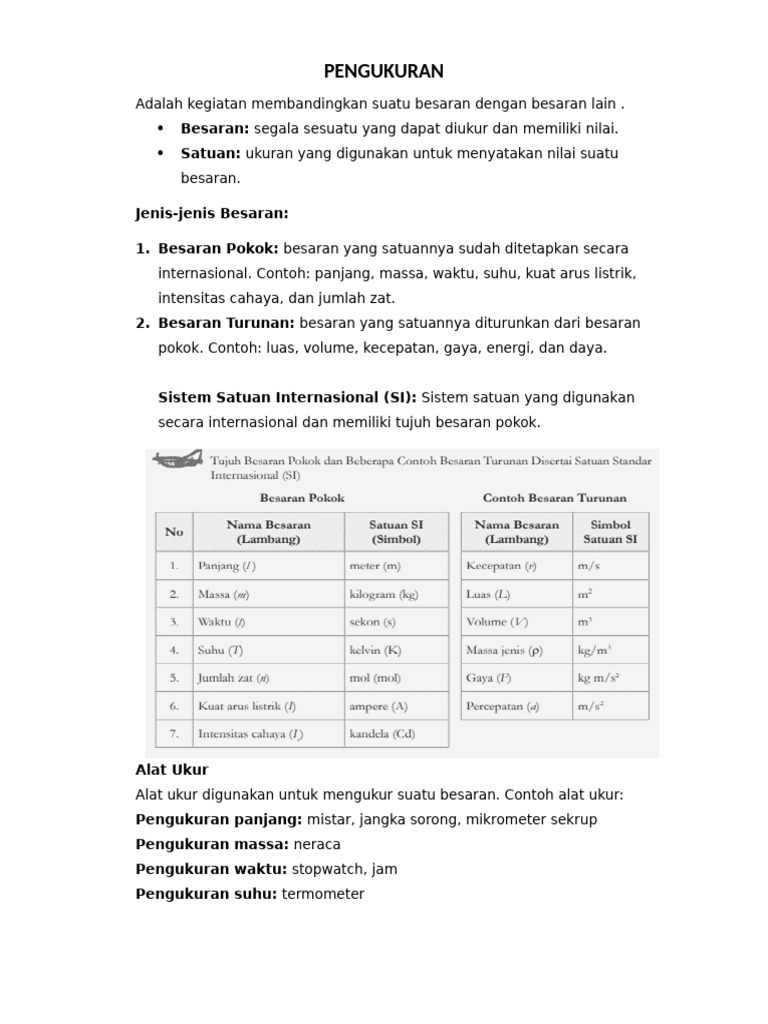 Materi Pengukuran | PDF