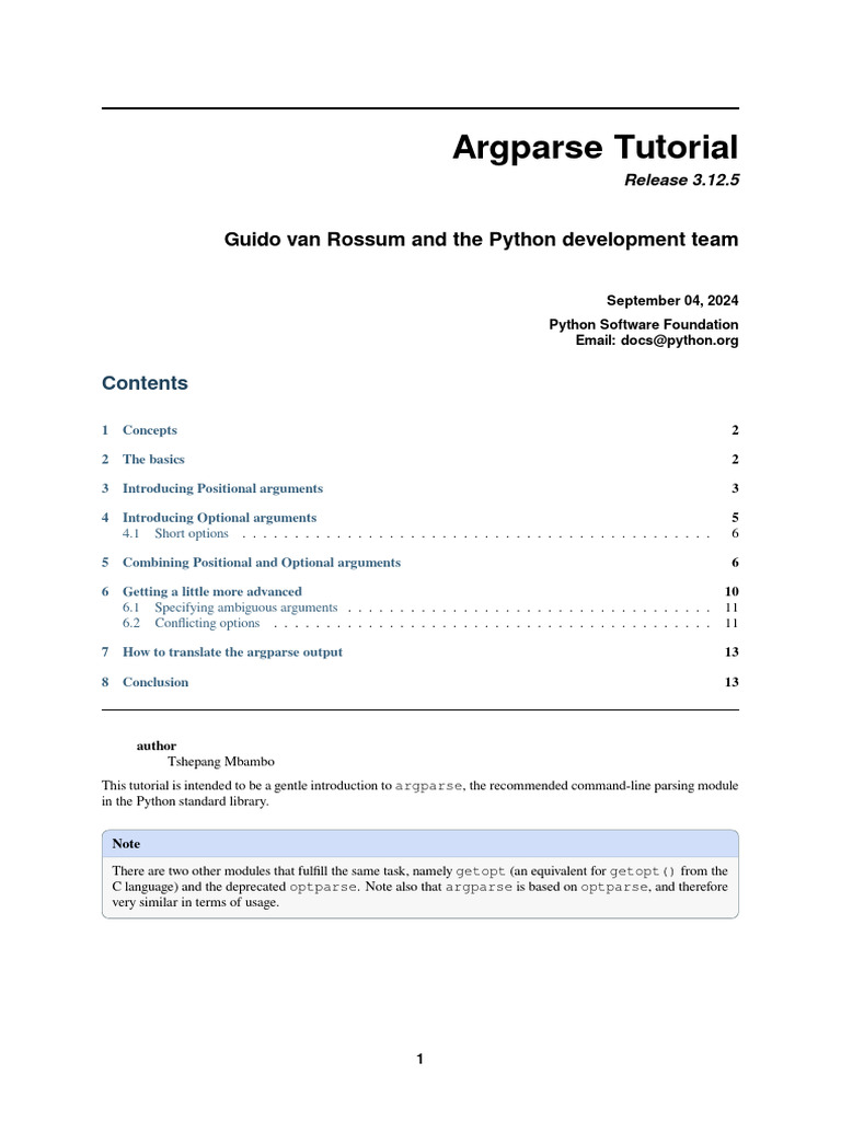 howto-argparse | PDF