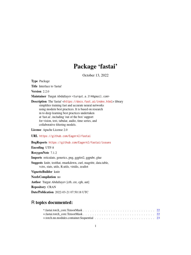 Fastai | PDF