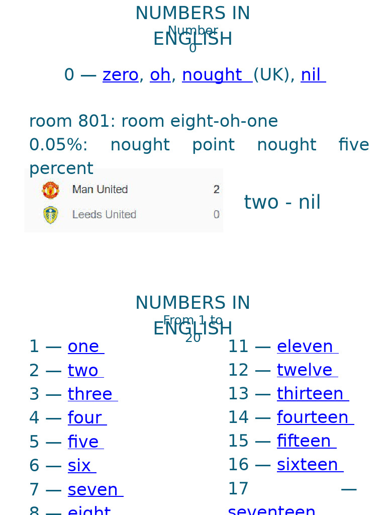 Number in English | PDF