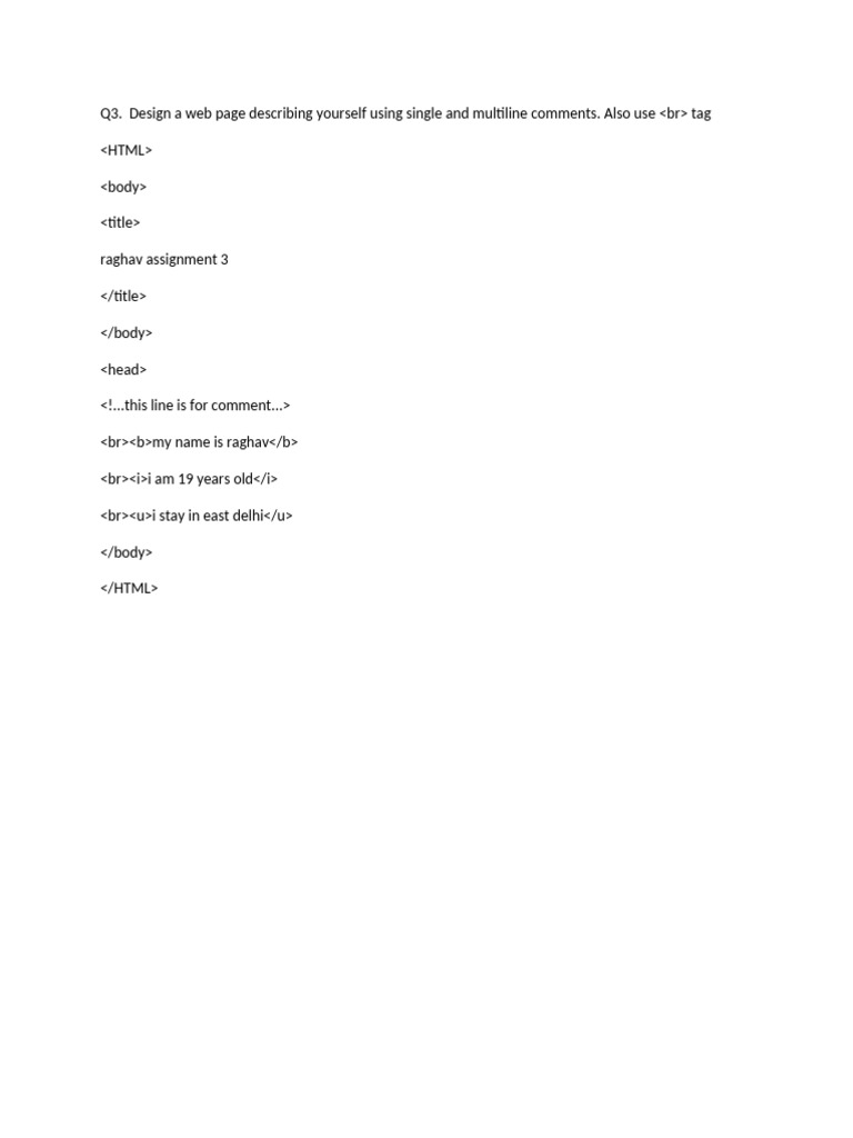 Q3 Assignment 3 | PDF