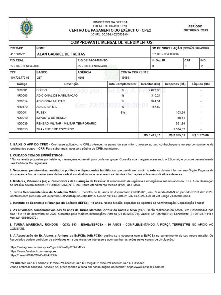 Contracheque Hoje | PDF
