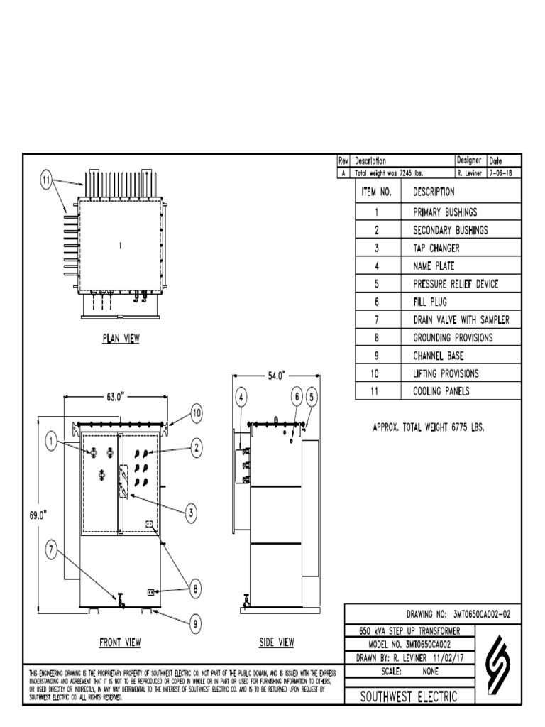 XFMR, Step Up SWE External Layout 3MT0650CA002 | PDF