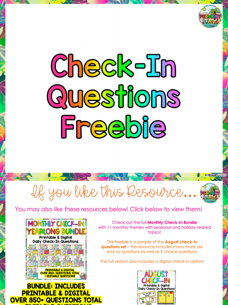 Question of The Day Freebie | PDF