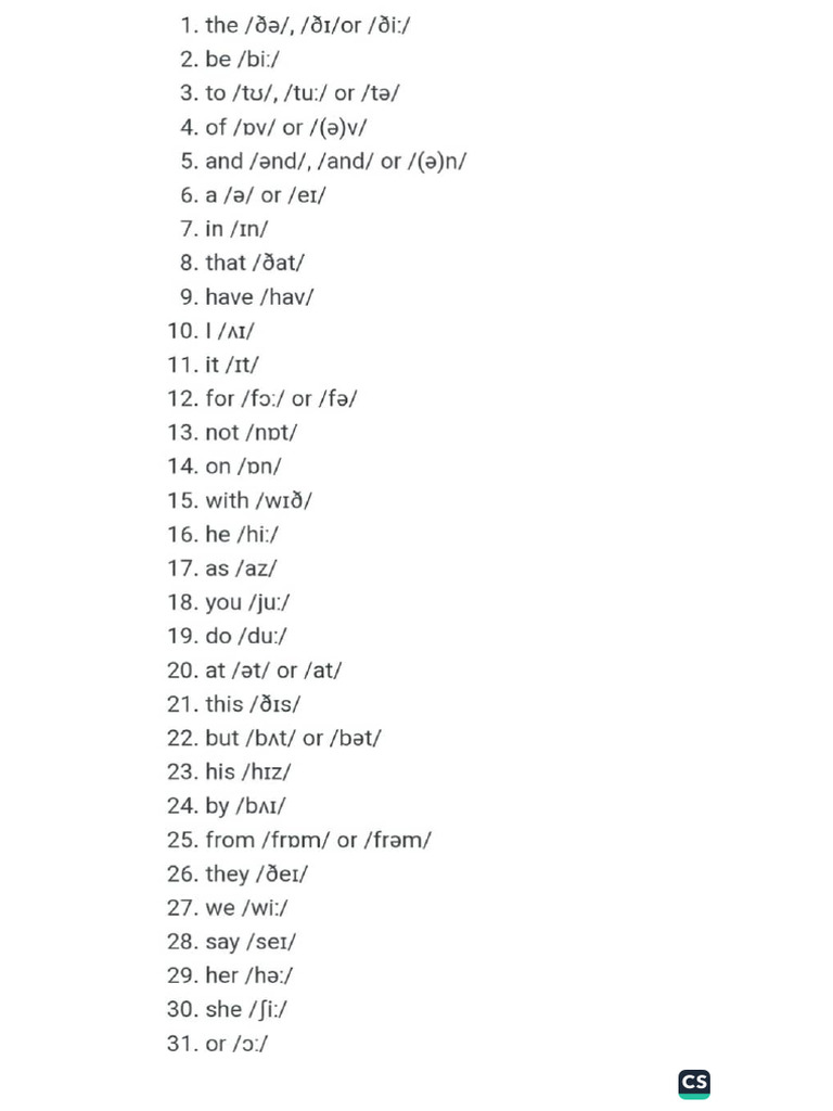 100 basic words for pronunciation | PDF