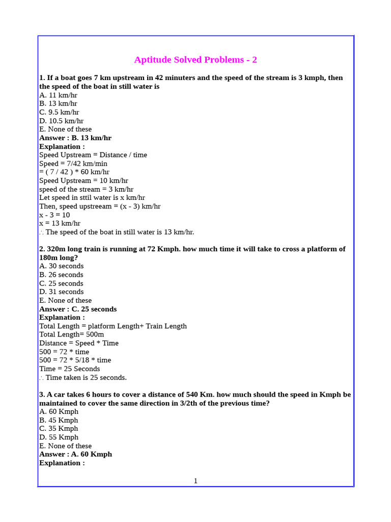 Aptitude Solved 2 | PDF