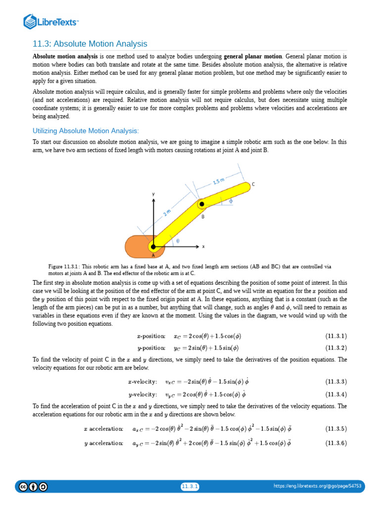 Absolute Motion Analysis in Robotics | PDF | Mechanics | Space