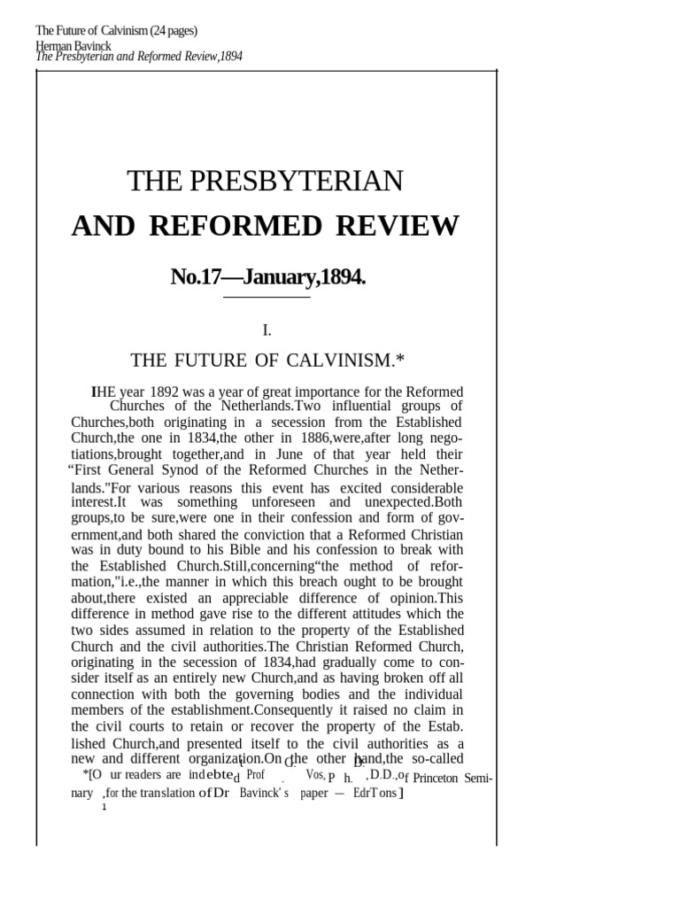 Bavinck 1894 Future | PDF