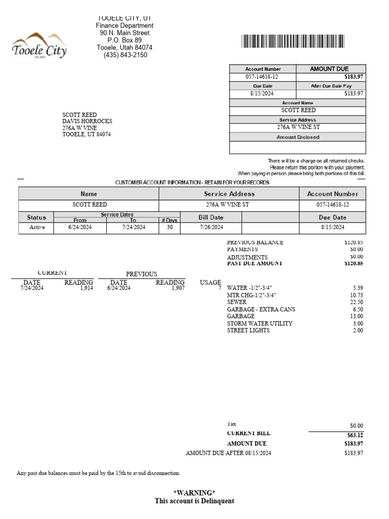 Water Bill | PDF