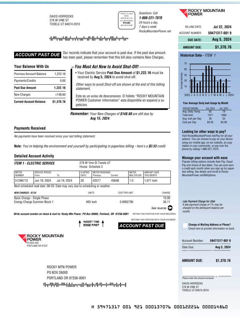 Rmp power bill | PDF