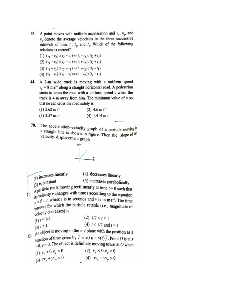 Physics Kinematics Cengage Doubts | PDF