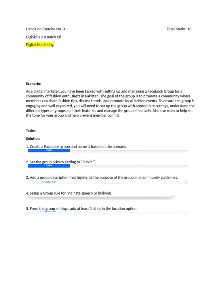 Digital Marketing Exercise 3 | PDF