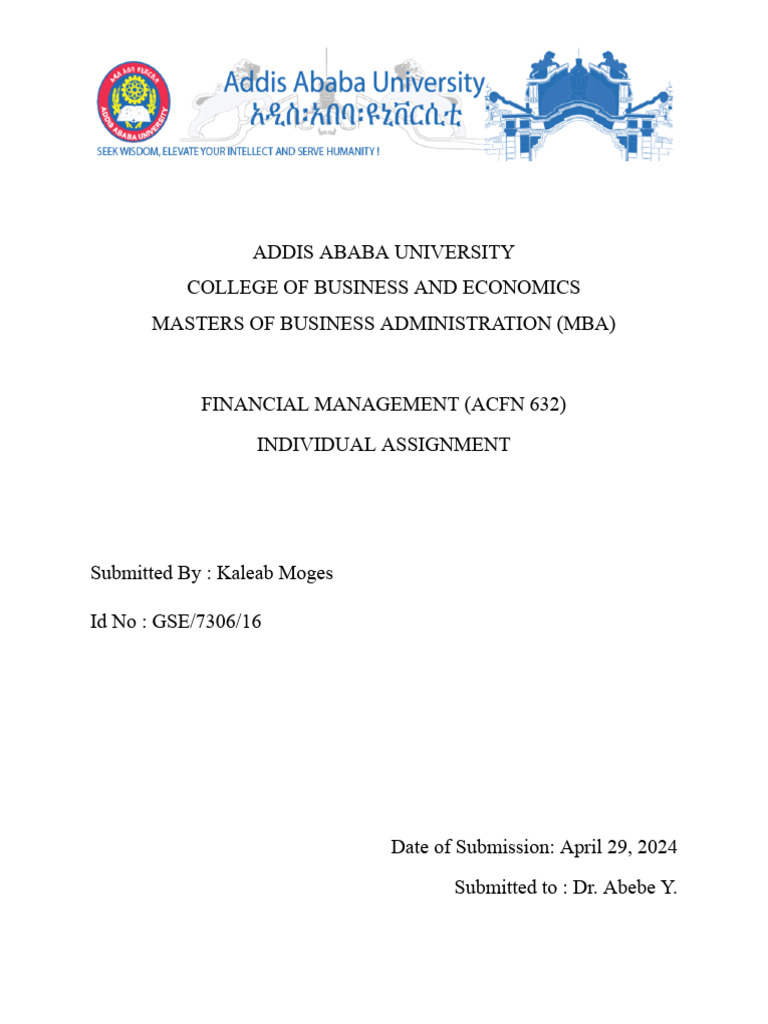 Cover Page AAU | PDF