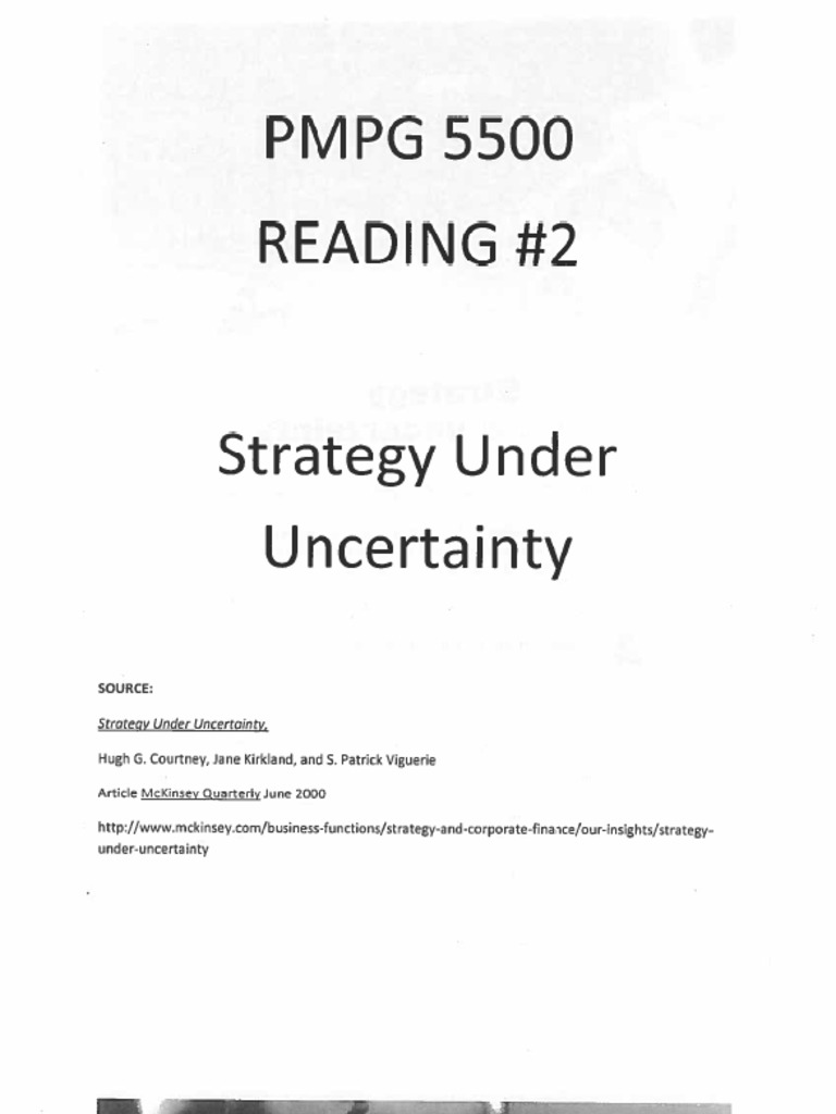 Strategy Under Uncertainty | PDF