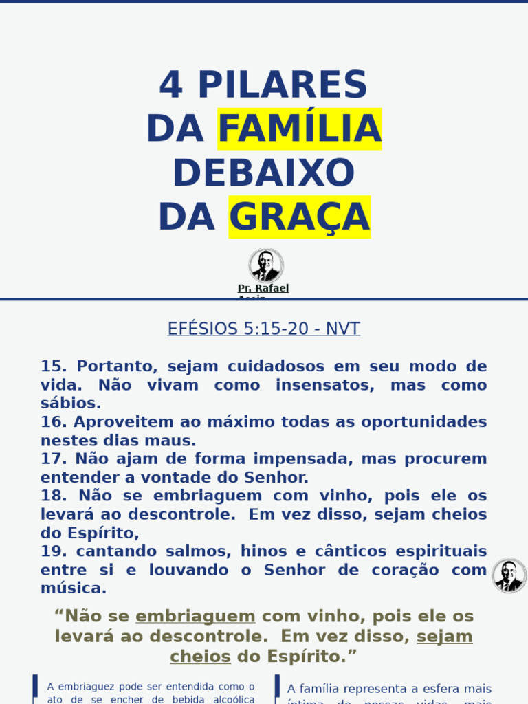 4 PILARES DA FAMÍLIA DEBAIXO DA GRAÇA - Pr. Rafael Assiz | PDF