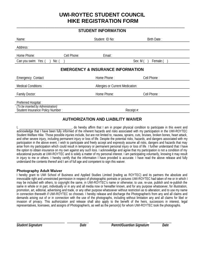 Hike - RSC Registration Documents | PDF