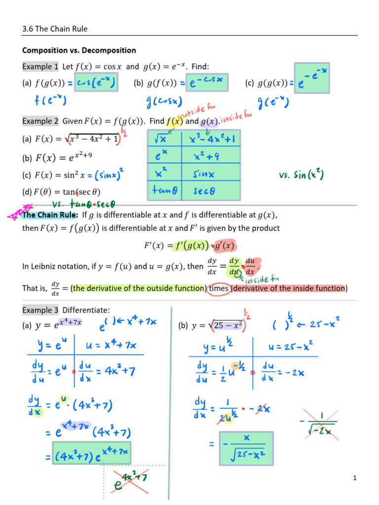 3.6 The Chain Rule | PDF