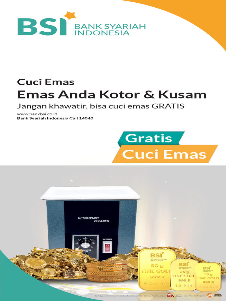 Gratis Cuci Emas di Bank Syariah Indonesia | PDF | Business | Finance ...