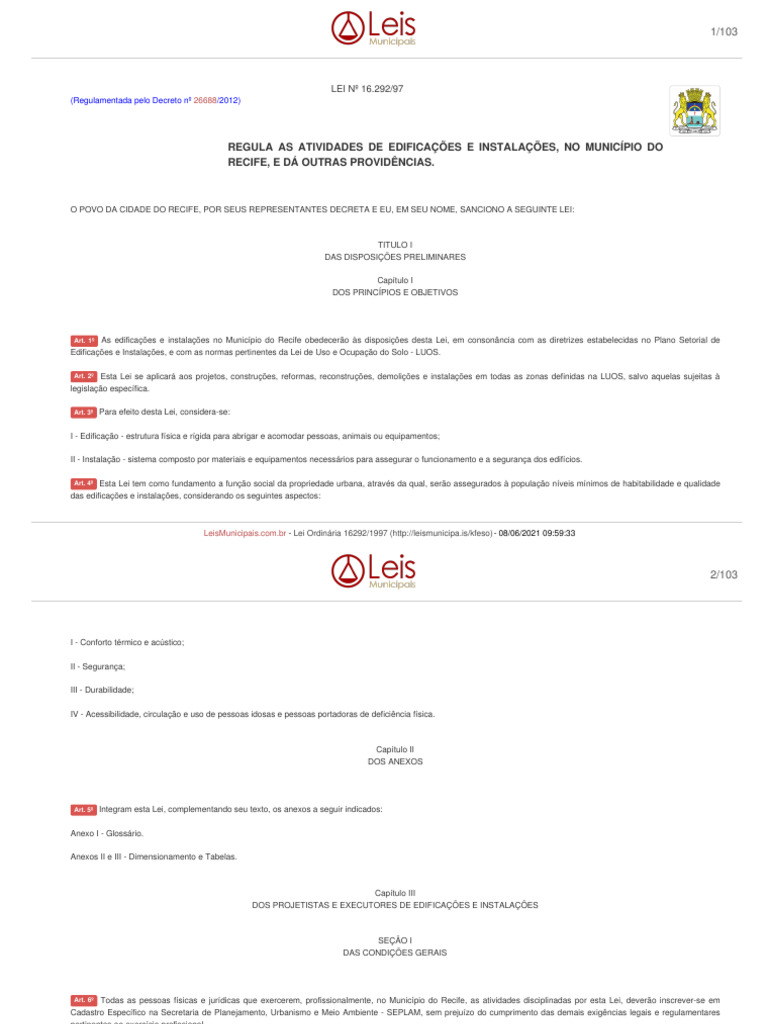 Lei de Edificações 16292-97-Consolidada | PDF