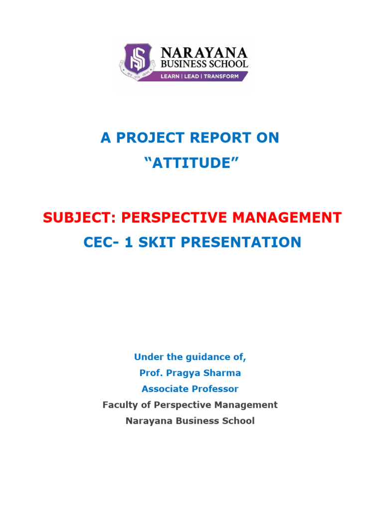 Skit Presenatation Report Team 1 - Beta | PDF | Attitude (Psychology ...