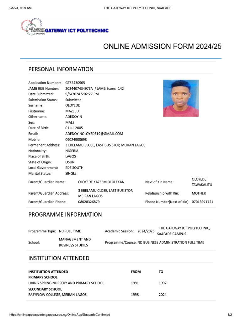 Mazeed Complete Application Form | PDF