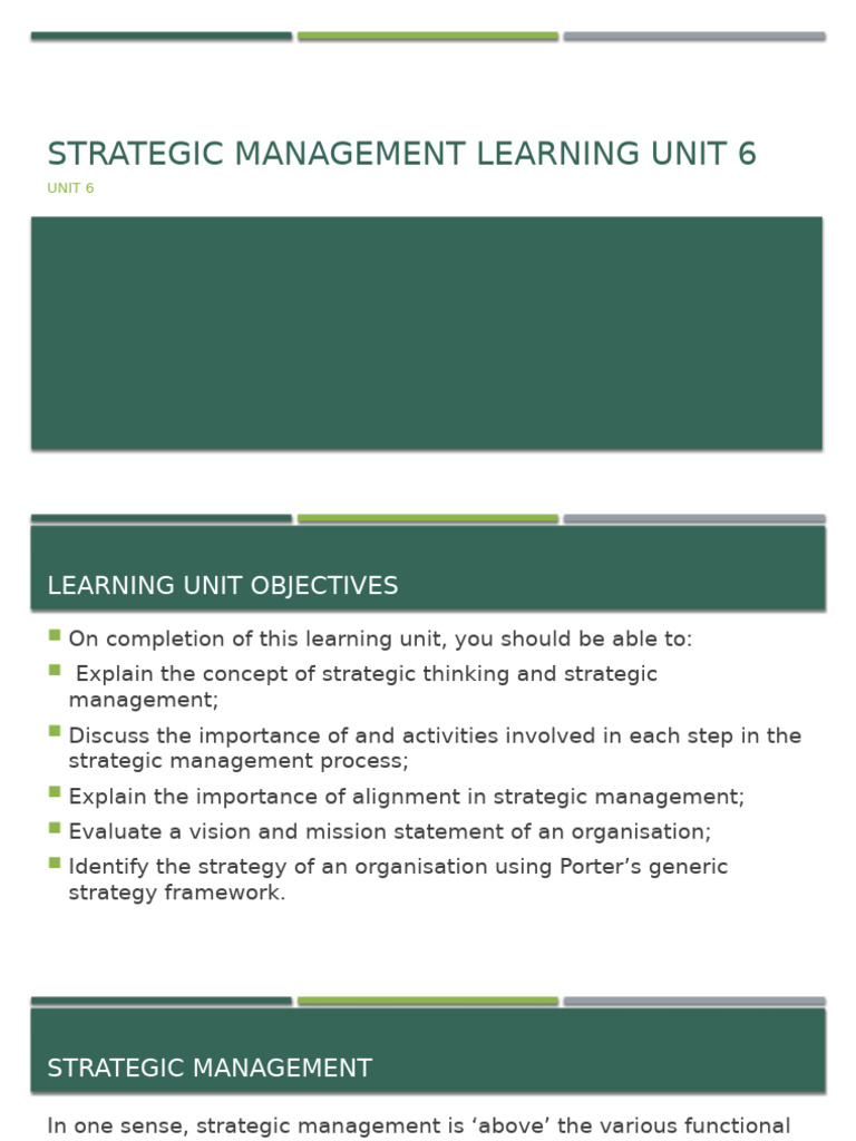 2023 LU 6 Strategic Management Learning Unit 6 | PDF