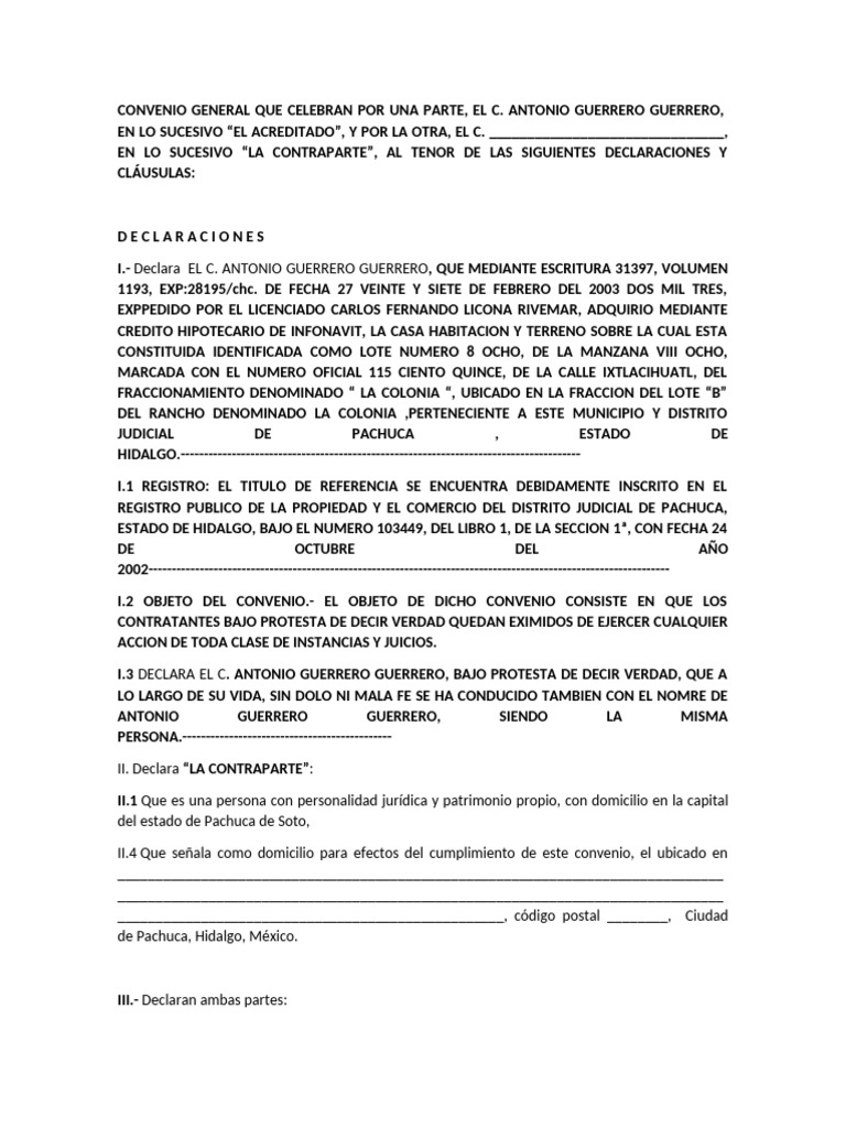 Convenio General de Colaboración Que Celebran Por Una Parte | PDF