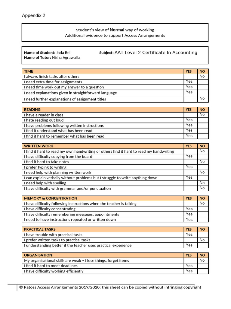 Answers To Student's View of Normal Way of Working | PDF