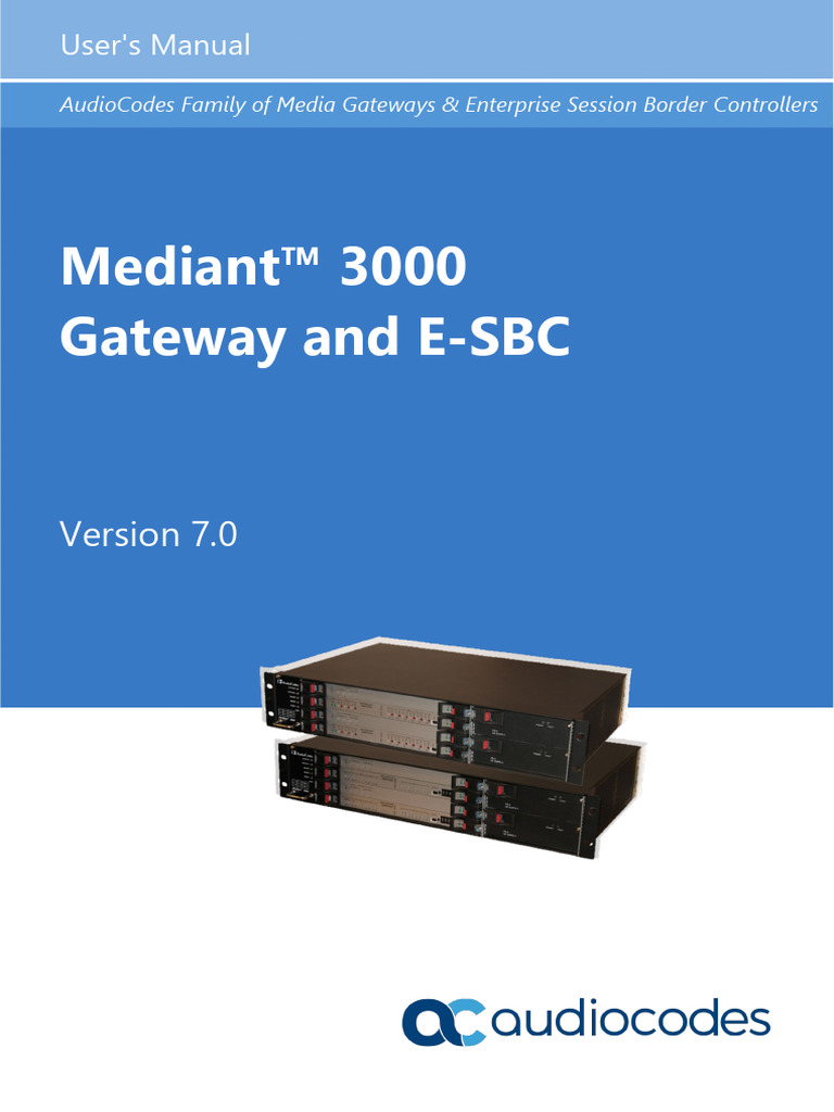 Mediant 3000 Sip Users Manual Ver 70 | PDF