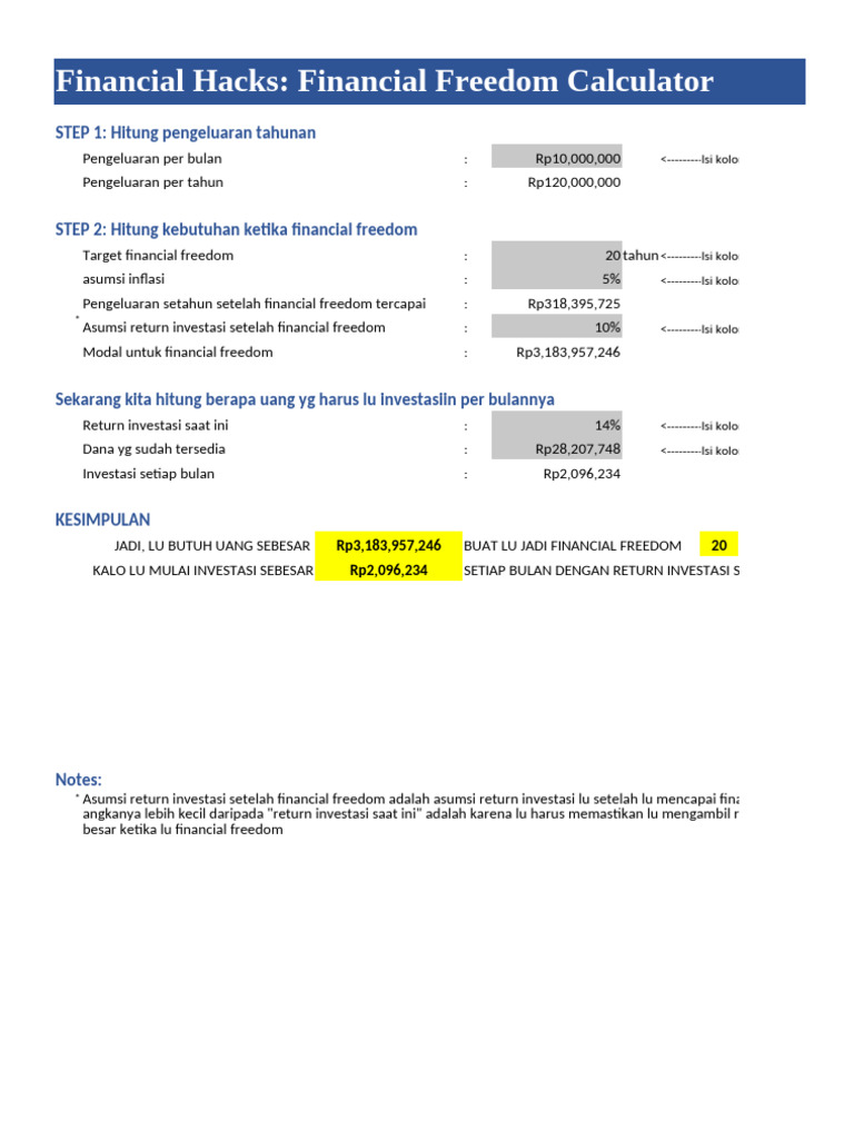 Financial Freedom Calculator | PDF