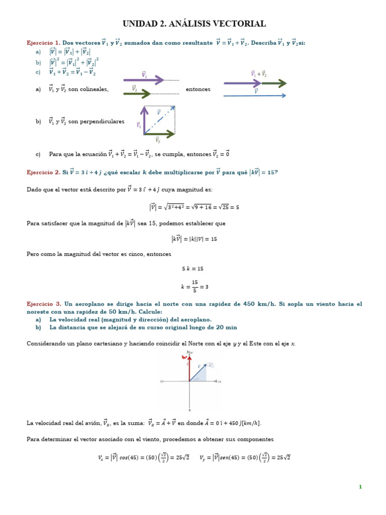 UNIDAD 2 Análisis Vectorial | PDF | Vector Euclidiano | Velocidad