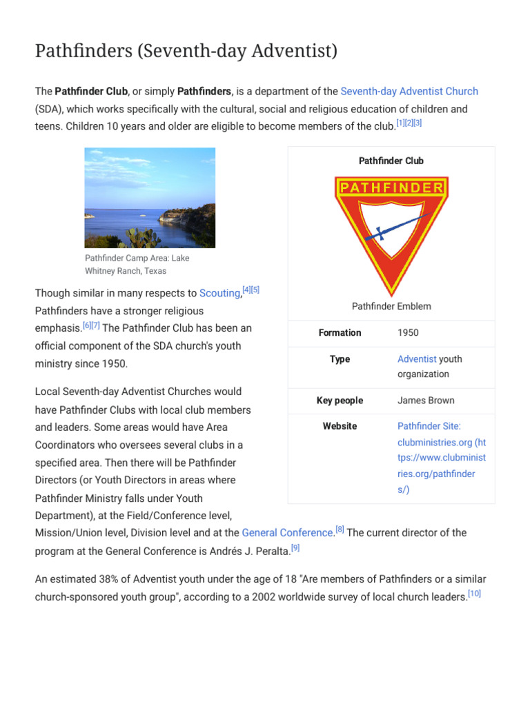 Pathfinders (Seventh-Day Adventist) - Wikipedia | PDF | Youth | Seventh ...