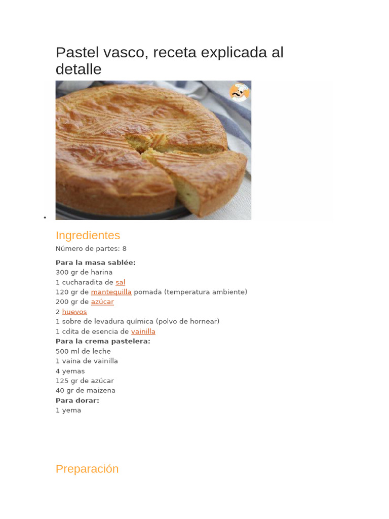 Pastel Vasco | PDF