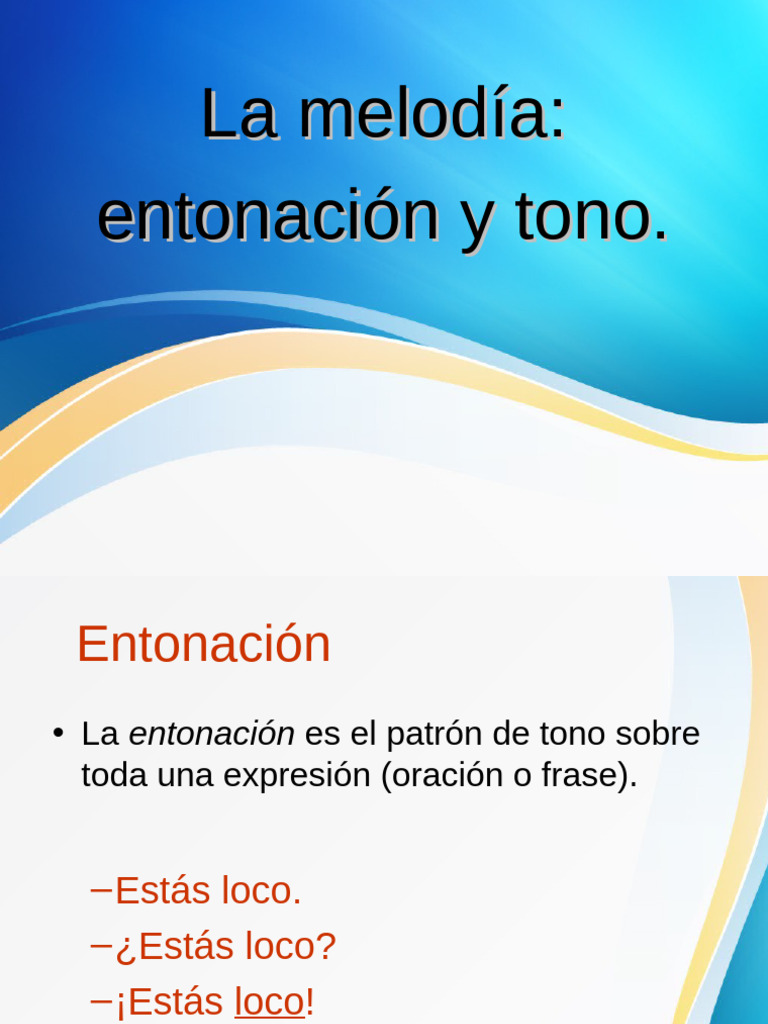 Entonacion, Tono | PDF | Tono (Lingüística) | Artes del lenguaje y ...