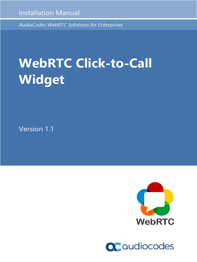Webrtc Click To Call Widget Installation and Configuration Guide | PDF