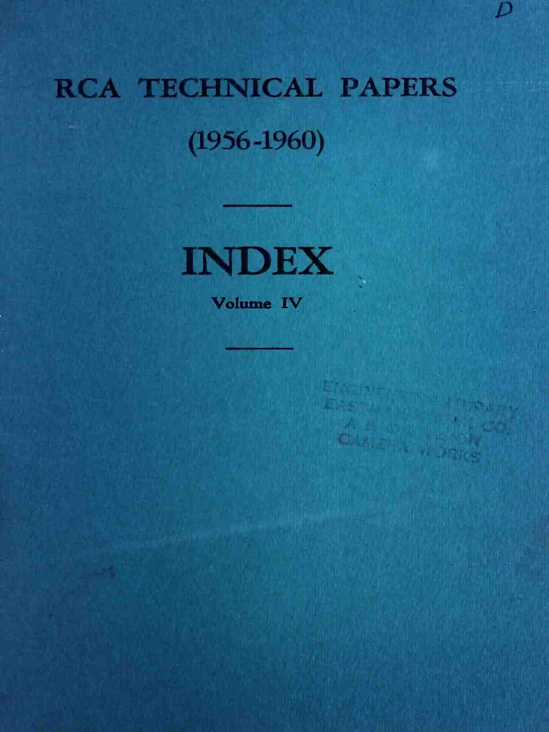 RCA Technical Papers 1956 1960 | PDF