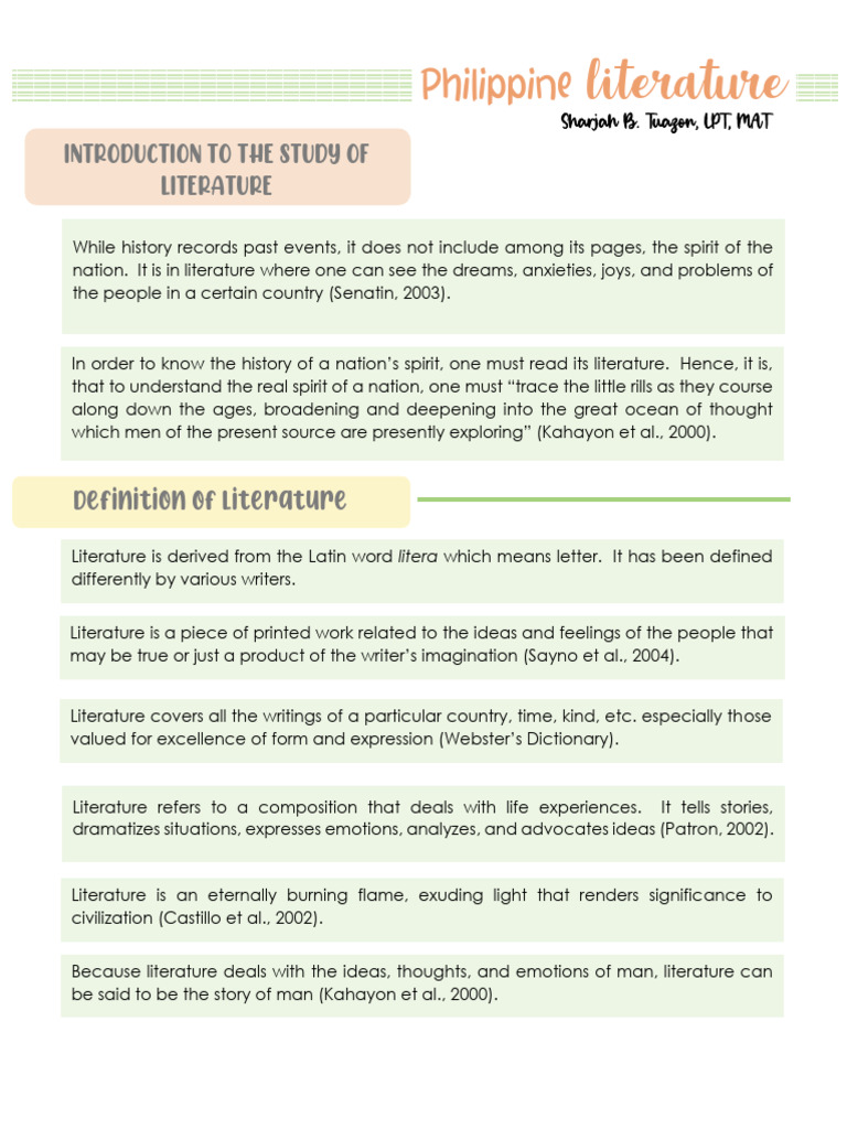Introduction to Philippine Literature | PDF | Narration | Poetry
